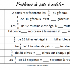 Problèmes de pâte a modeler, extrait gratuit - Mathématiques CP, CE1 ...