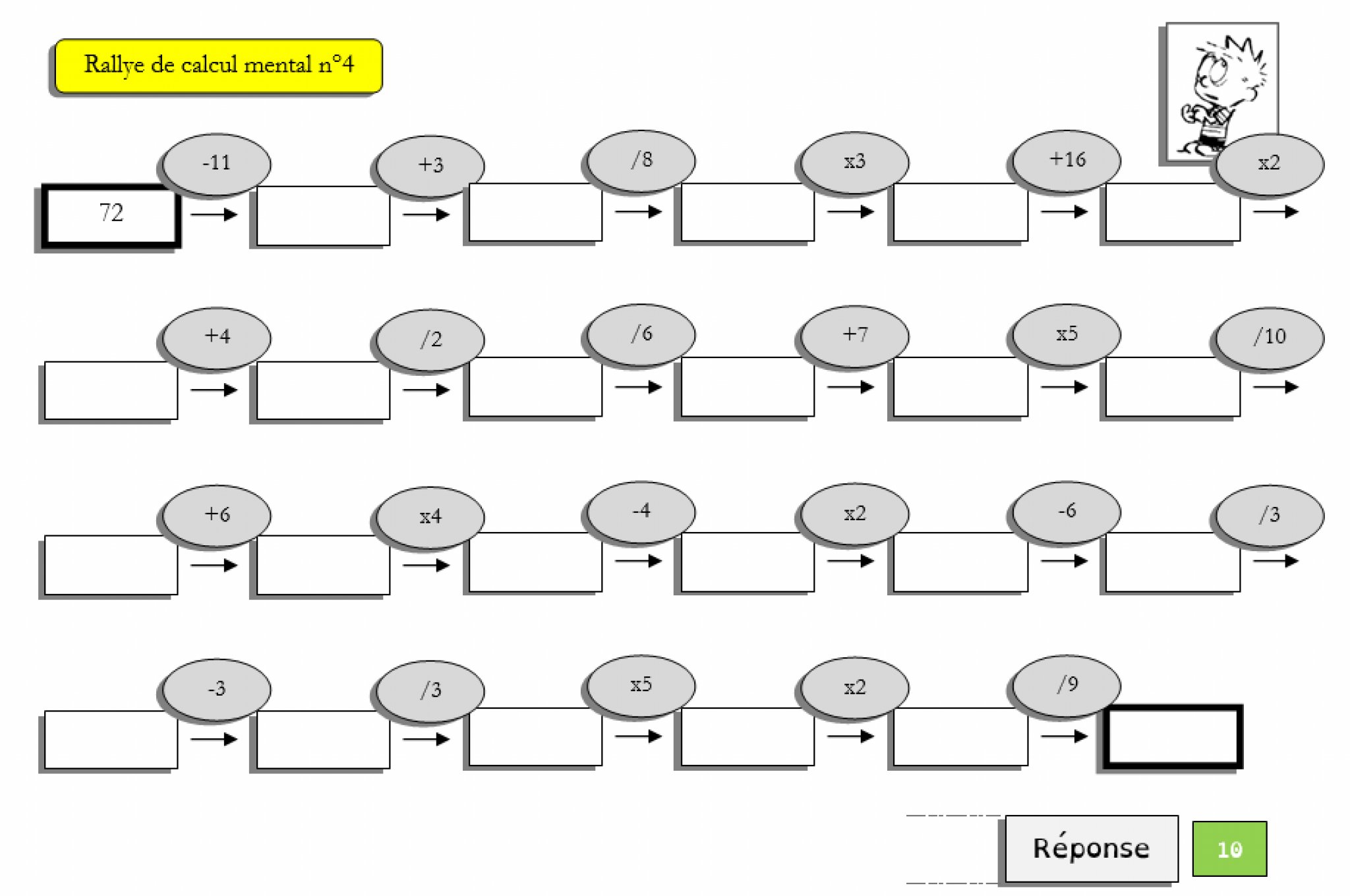 Rallye calcul mental CM1-CM2 - Autonomie, Mathématiques CM1, CM2 - La Salle des Maitres