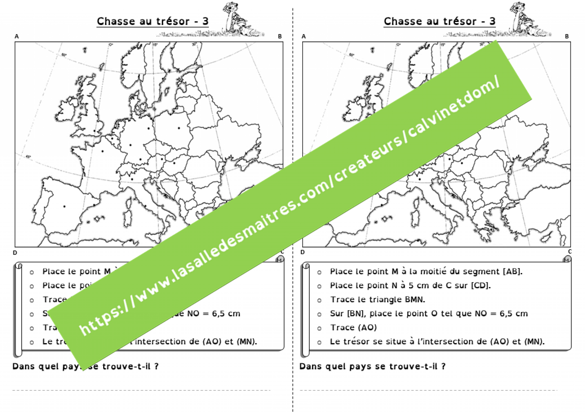 Chasse au trésor - Géométrie & géographie (Ce2 - cycle3) - Autonomie ...