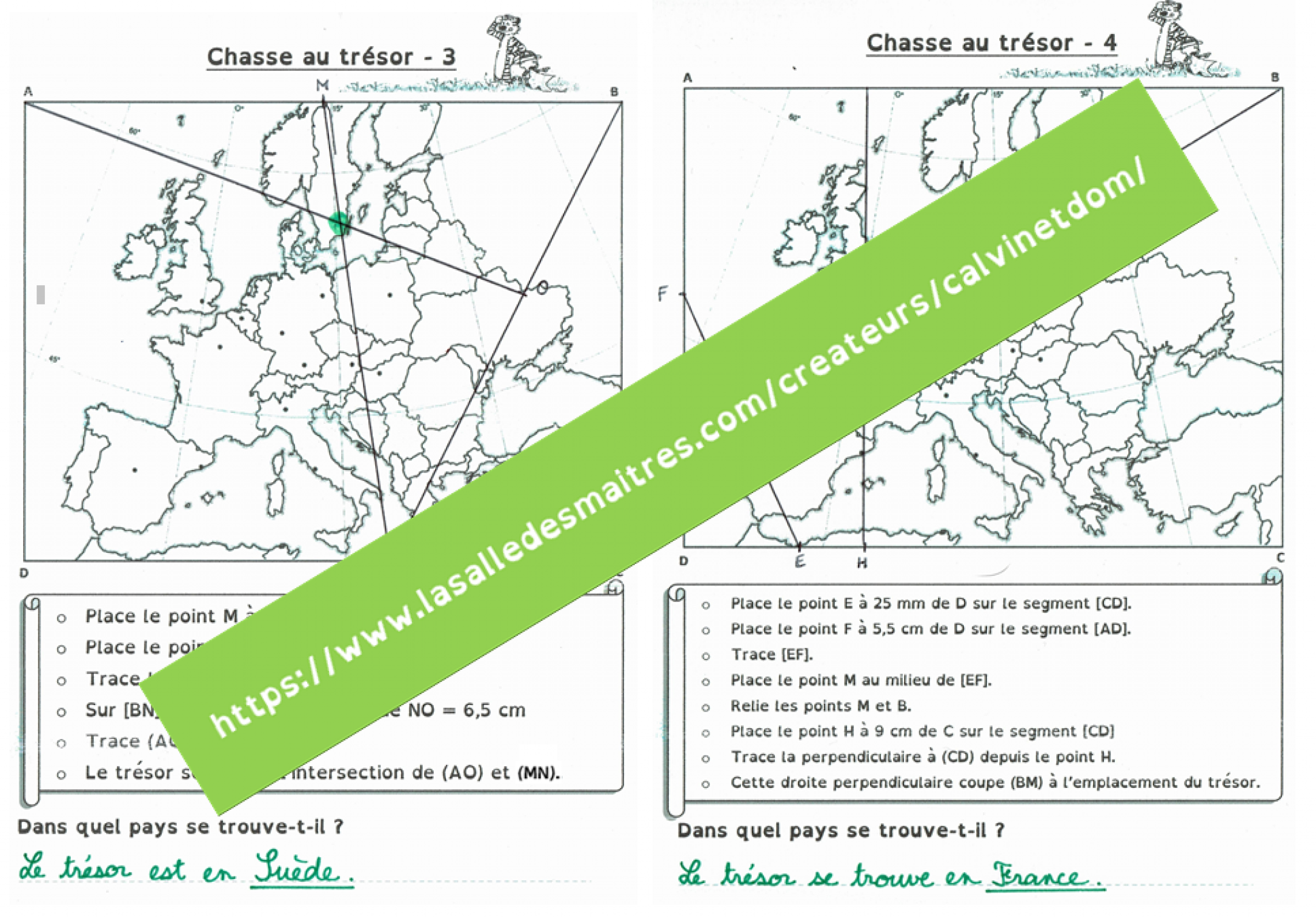 Chasse au trésor - Géométrie & géographie (Ce2 - cycle3) - Autonomie ...