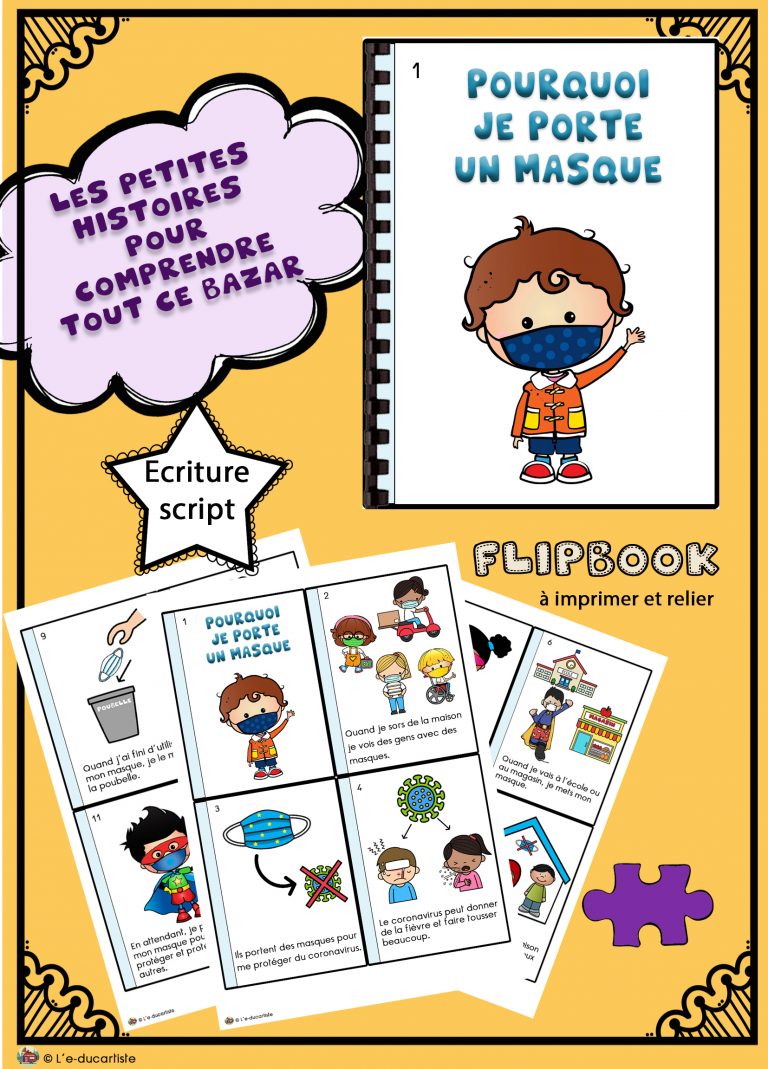 FLIPBOOK Pourquoi je porte un masque - Autonomie CP, Divers, Maternelle ...