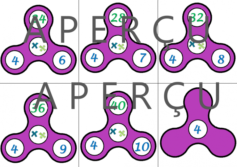 Multispin: Spinner pour réviser les tables de multiplication - CE1, CE2 ...