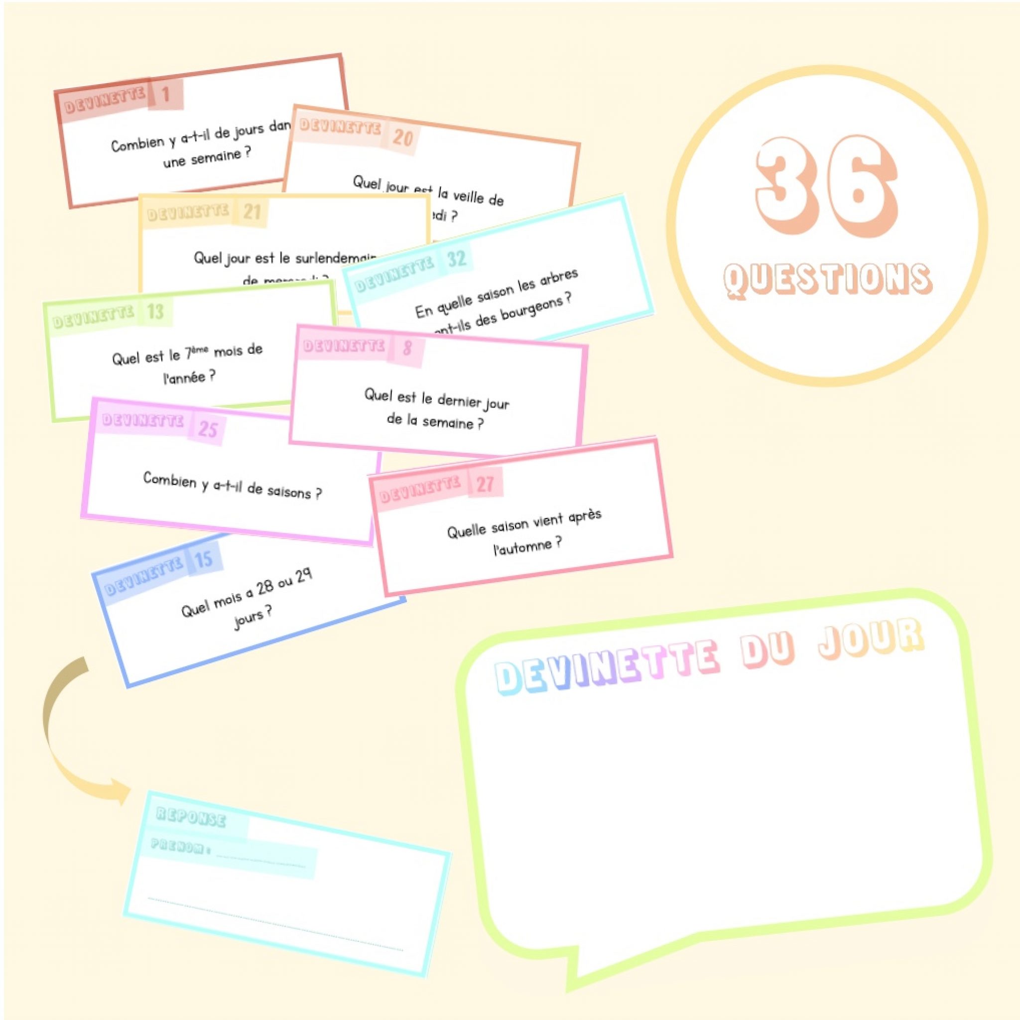 Devinettes sur le temps - CE1, CE2, CP - La Salle des Maitres