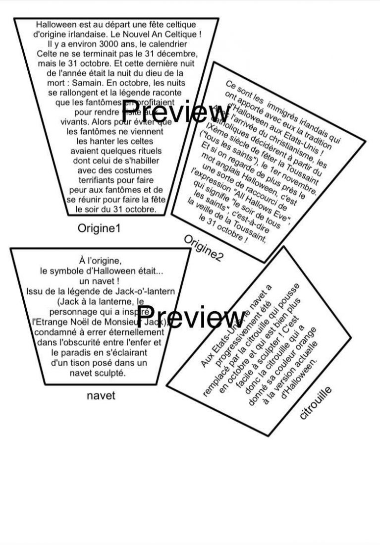 Lapbook sur les origines d'Halloween + questionnaire lecture ...