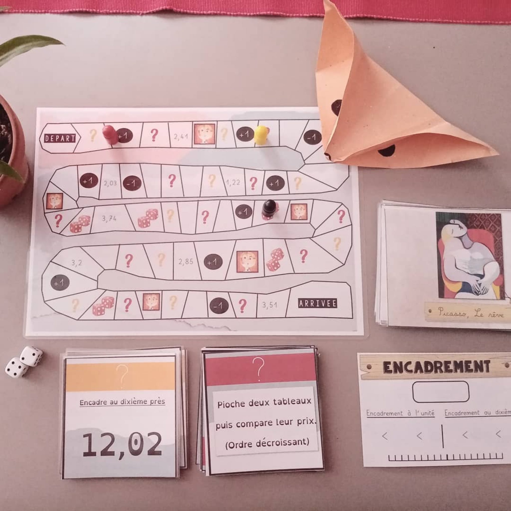 Jeu de plateau des décimaux (comparer et encadrer) - Mathématiques CE2 ...