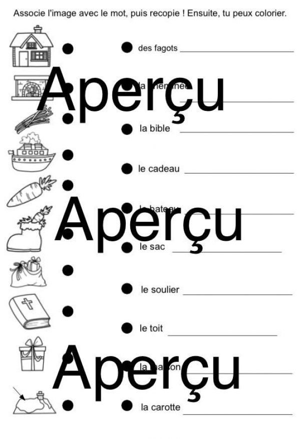 exercices : phrase Saint Nicolas + vocabulaire + mémory - Jeux, Lecture ...