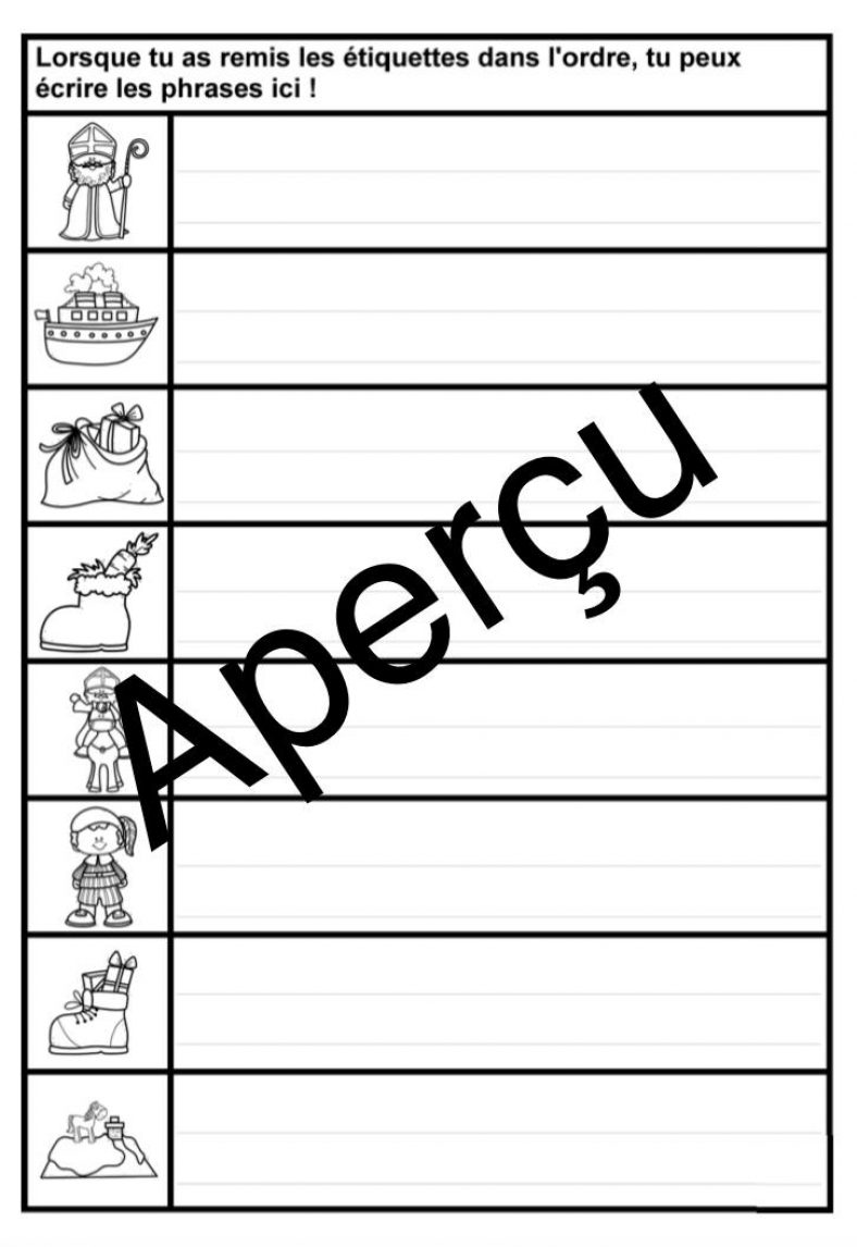exercices : phrase Saint Nicolas + vocabulaire + mémory - Jeux, Lecture ...