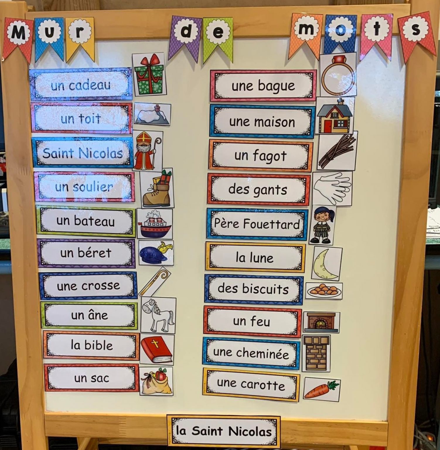 mur de mots Saint Nicolas - Lecture, Production écrite CE1, CE2, CP ...