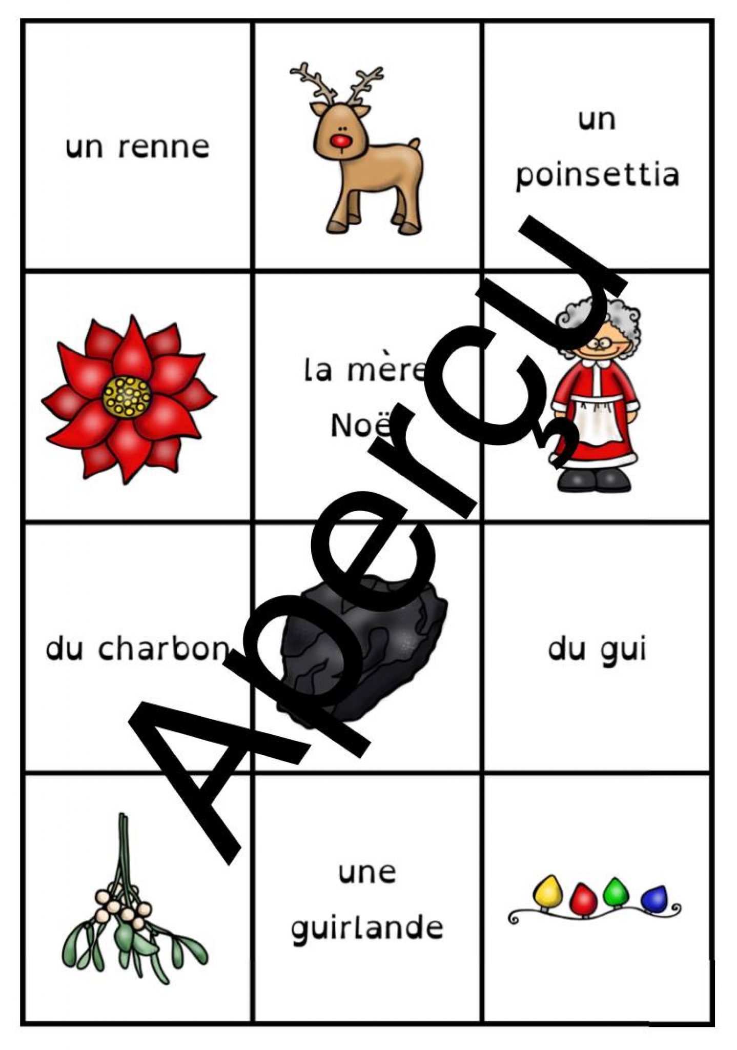 vocabulaire Noël jeu : domino, memory, bingo - Jeux, Lecture CE1, CP ...