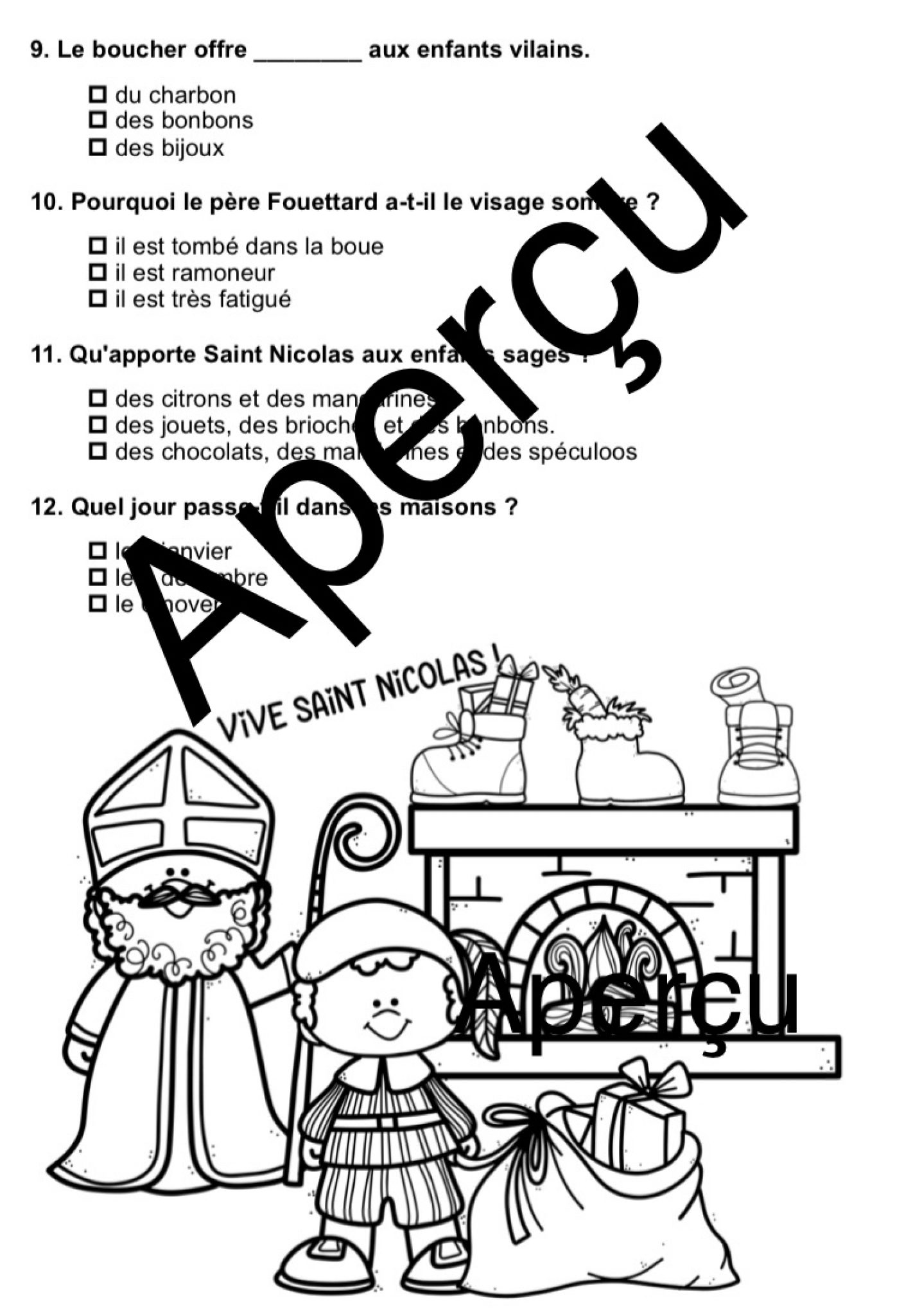 lapbook Saint Nicolas et questionnaire - Histoire, Jeux, Lecture CE1 ...