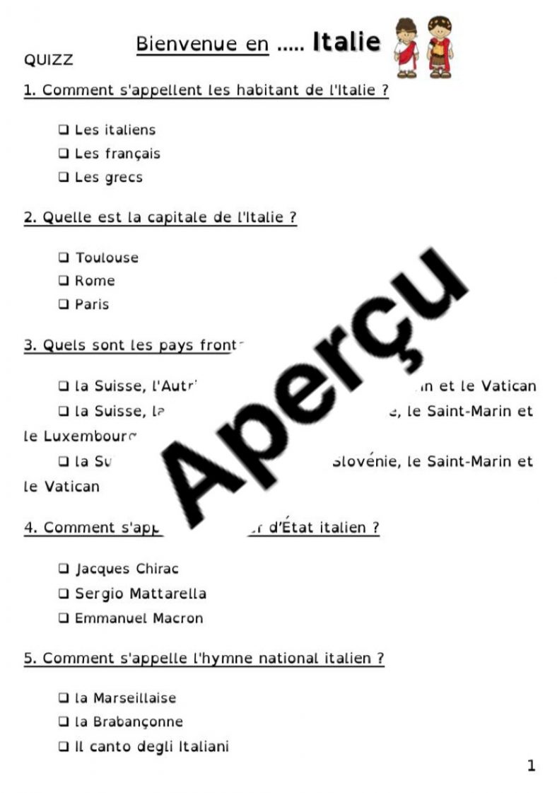 Tour d'Europe : Italie - Geographie, Lecture CE1, CE2, CP - La Salle ...