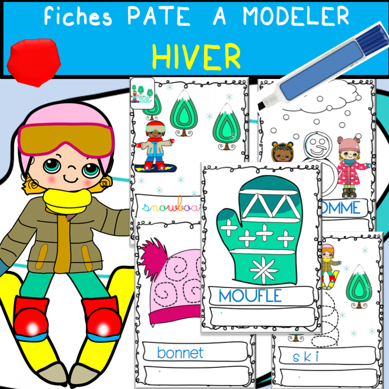 Fichier Pâte à modeler HIVER - Ecriture Maternelle - La Salle des Maitres