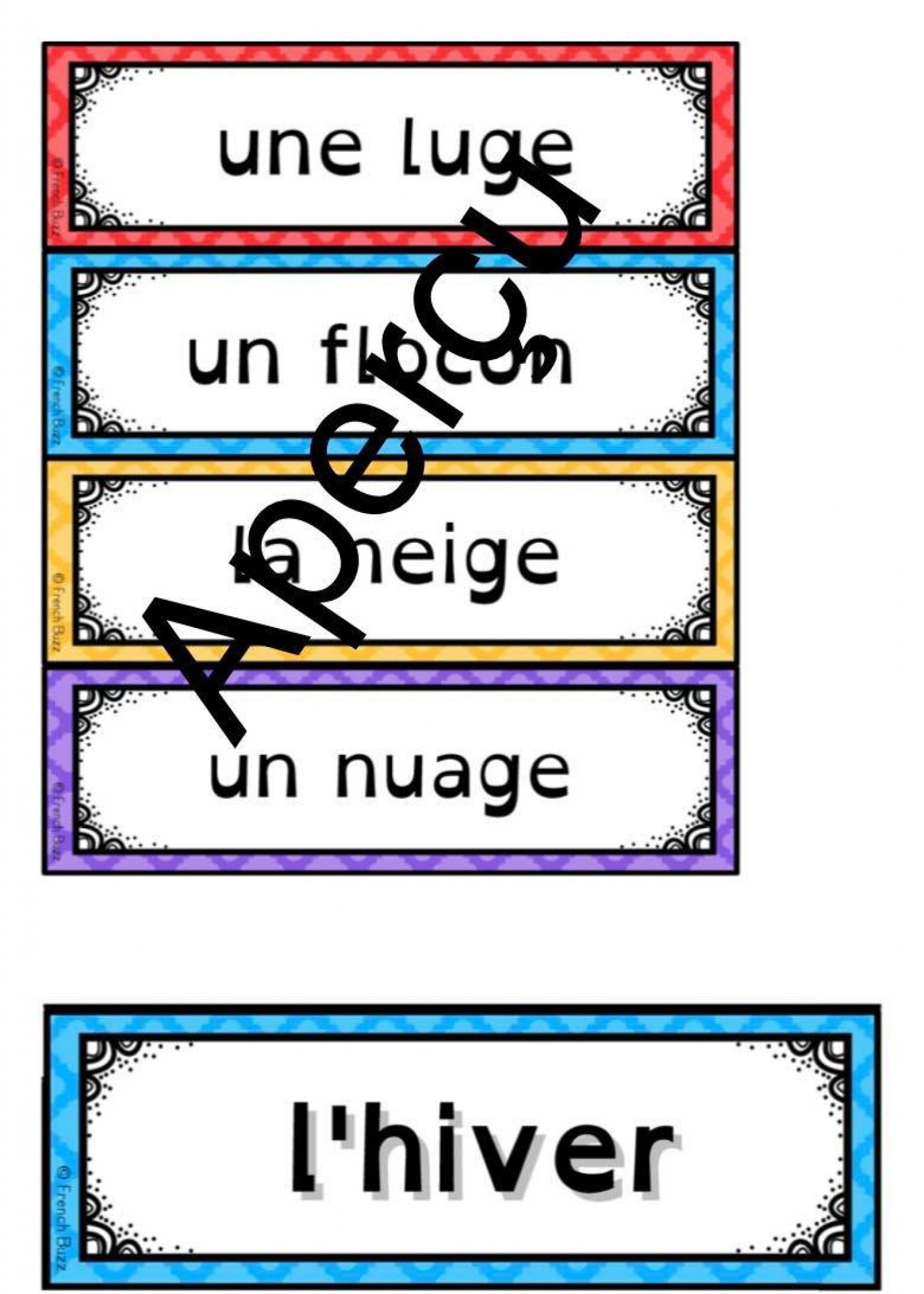 mur de mots hiver + référentiel enfant à créer - Lecture, Production ...