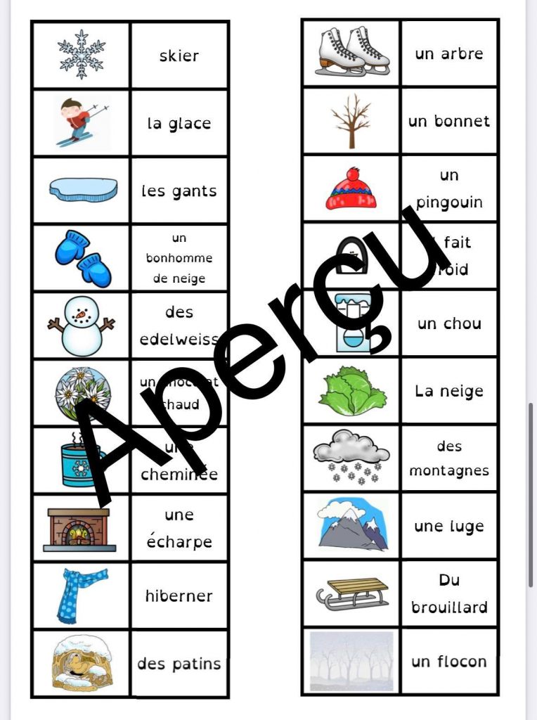 activités / jeux vocabulaire hiver - Jeux, Lecture CE1, CP - La Salle ...