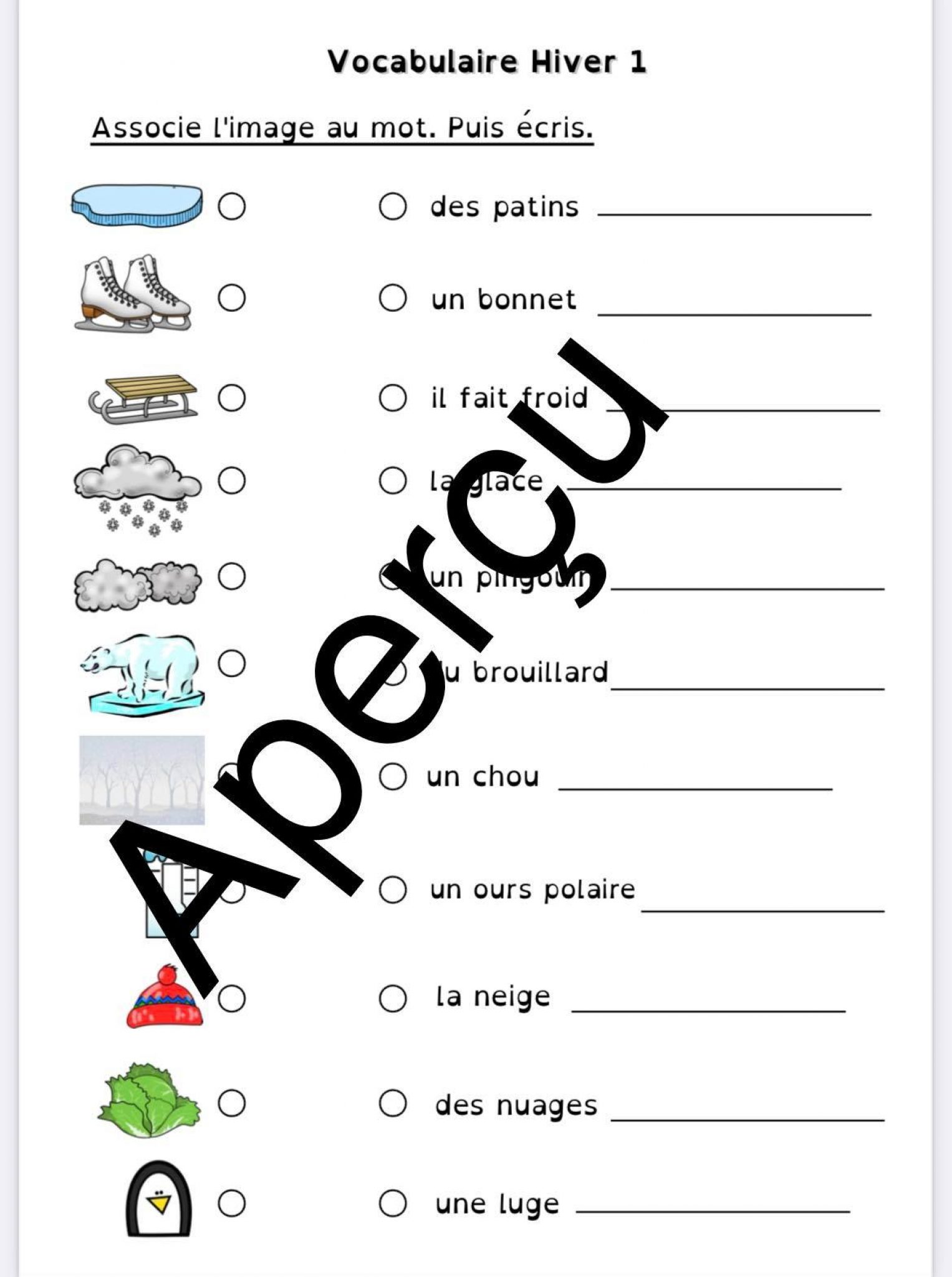 activités / jeux vocabulaire hiver - Jeux, Lecture CP, CE1 - La Salle ...
