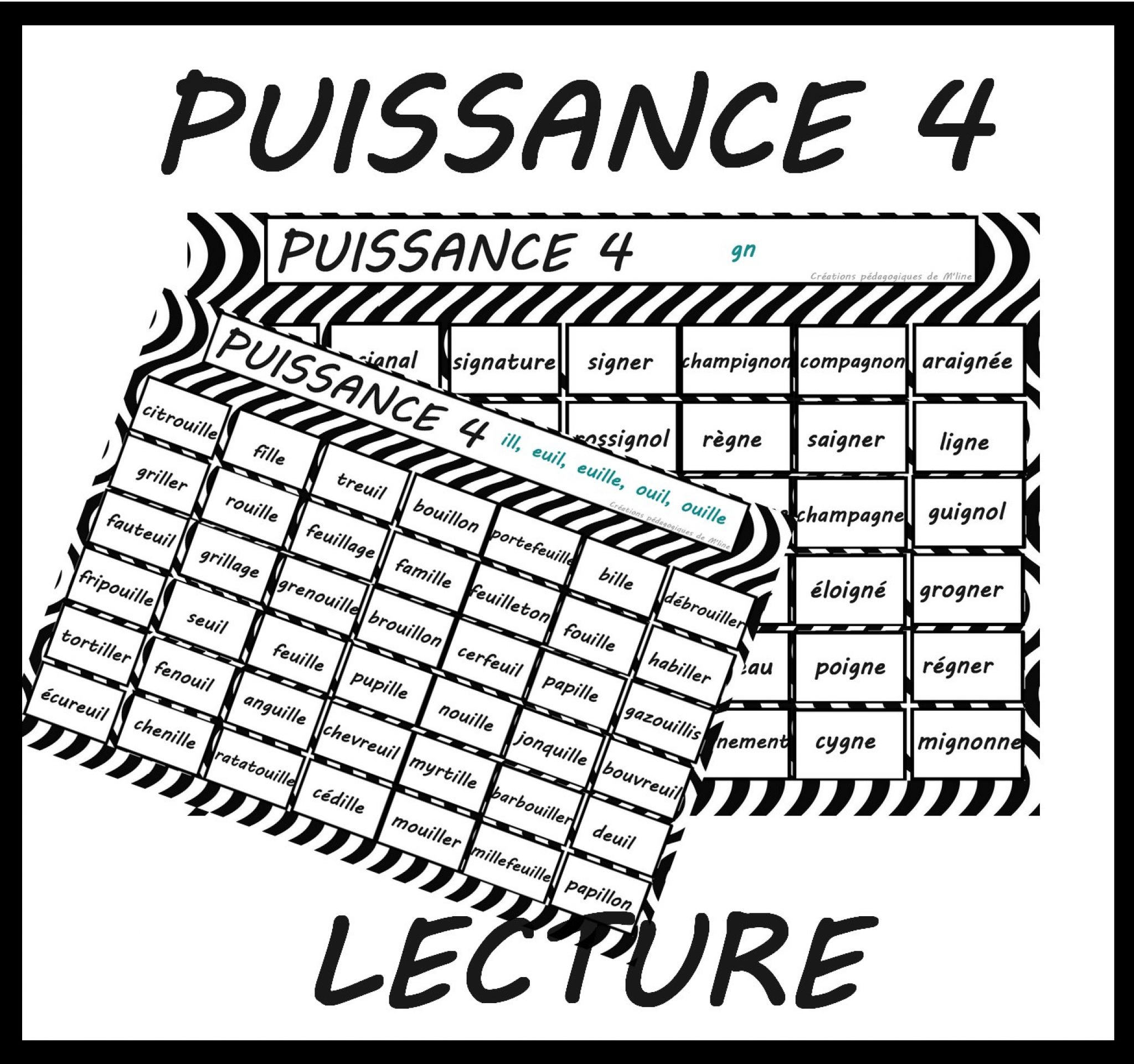 Puissance 4 Lecture (Cycle2) - Jeux, Lecture CE1, CP - La Salle des Maitres