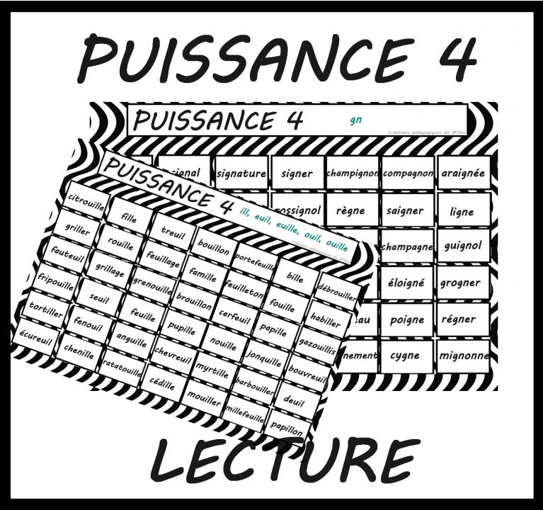 Puissance 4 Lecture (Cycle2) - Jeux, Lecture CE1, CP - La Salle des Maitres