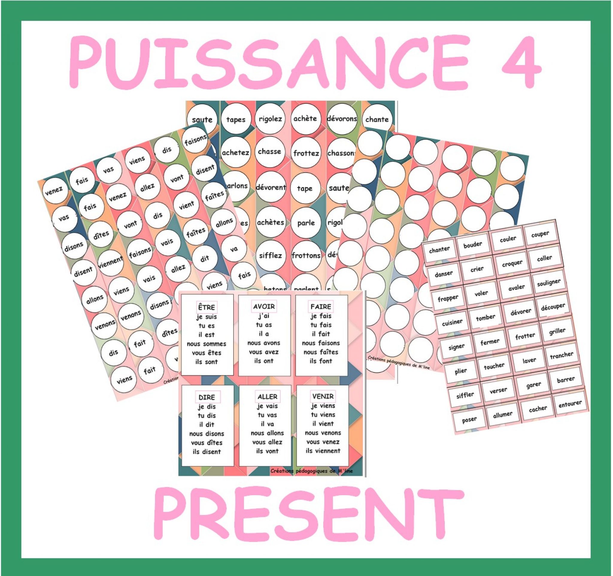 Puissance 4 présent (CE1-CM2) - Etude de la Langue, Jeux CE1, CE2 - La ...