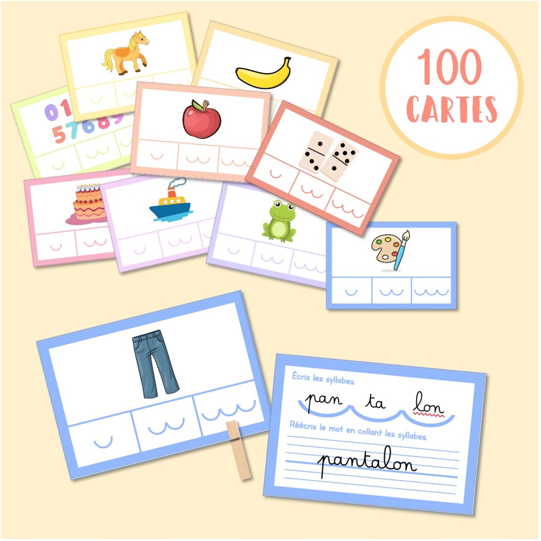 Cartes à pinces - Phono & Encodage - Lecture CE1, CP, Grande Section ...