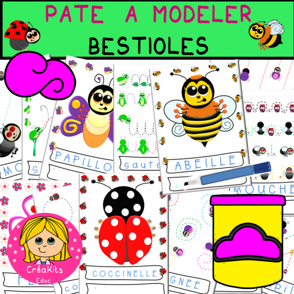 fichier pâte à modeler BESTIOLES - Autonomie, Ecriture Maternelle - La ...