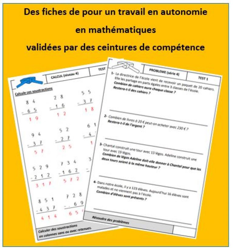 Fiches ceintures de compétence en mathématiques - CE1, CE2, CP, Pour ...