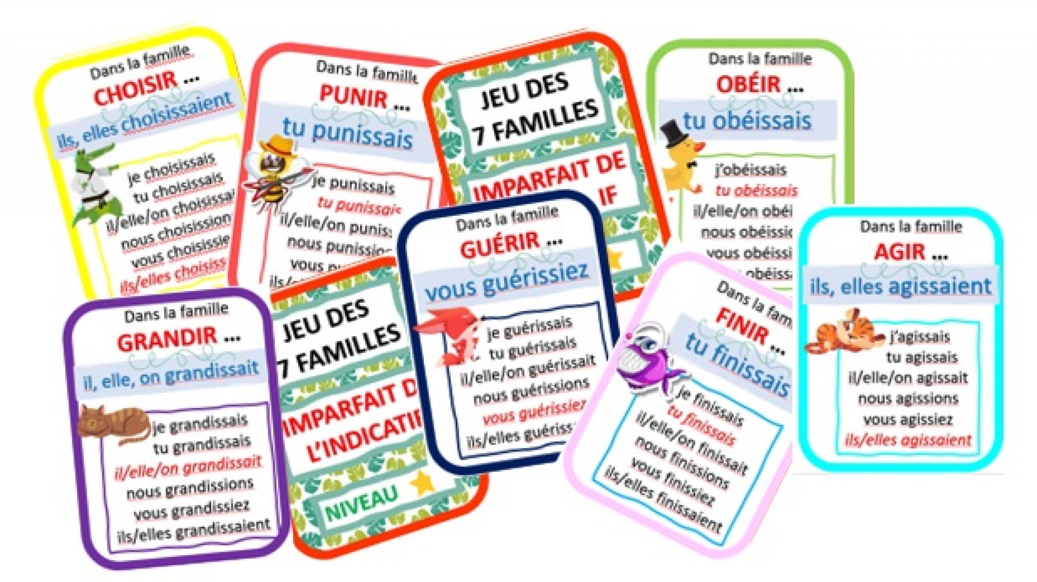 Jeu des 7 familles conjugaison 2e gr imparfait - Jeux CE1, CE2, CM1 ...