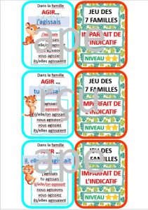 Jeu des 7 familles conjugaison 2e gr imparfait - Jeux CE1, CE2, CM1 ...
