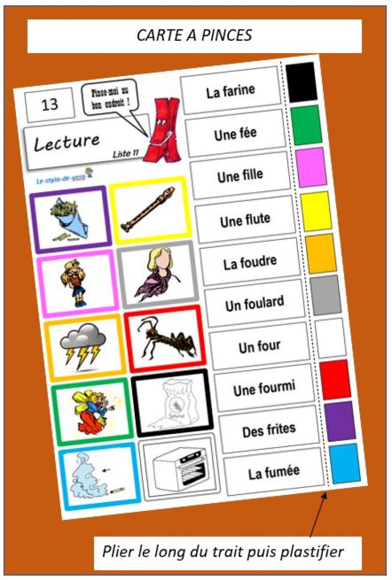 Cartes à pinces - lecture 4 - Autonomie, Lecture CE1, CP - La Salle des ...