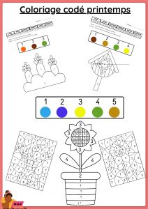 Coloriage codé printemps - Découverte du Monde, Mathématiques Divers ...