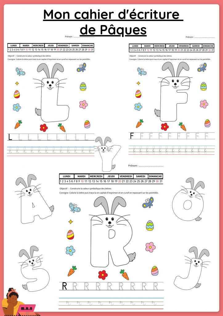 Mon cahier d'écriture de Pâques - Ecriture CP, Divers, Grande Section ...