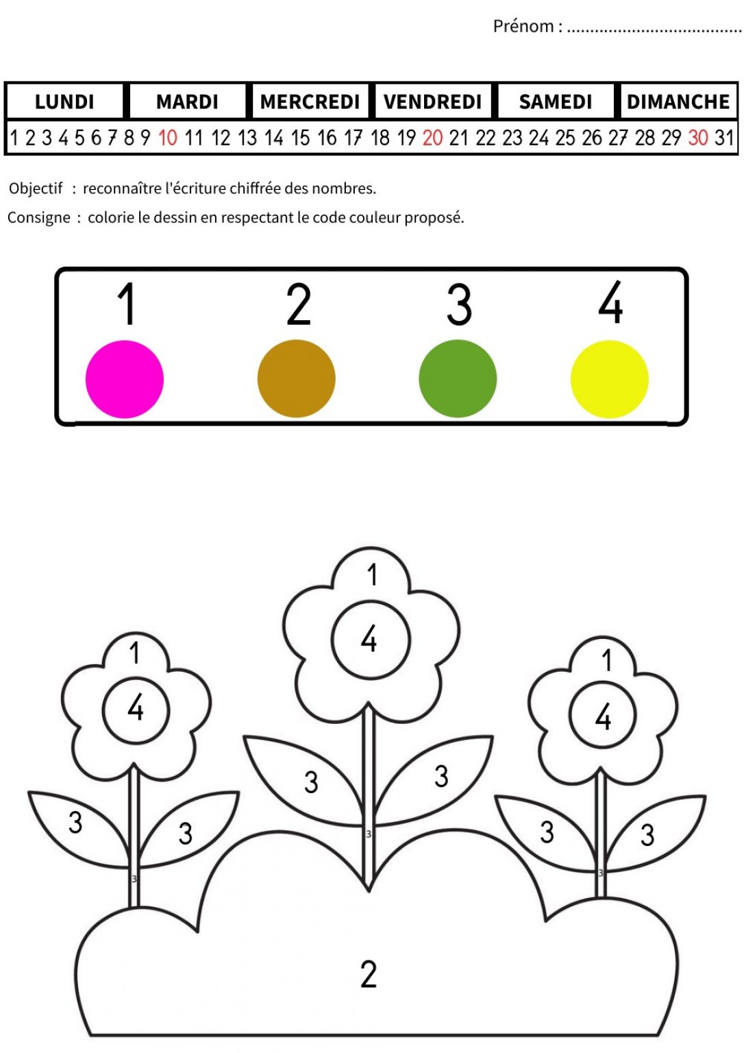 Coloriage codé printemps - Découverte du Monde, Mathématiques Divers ...