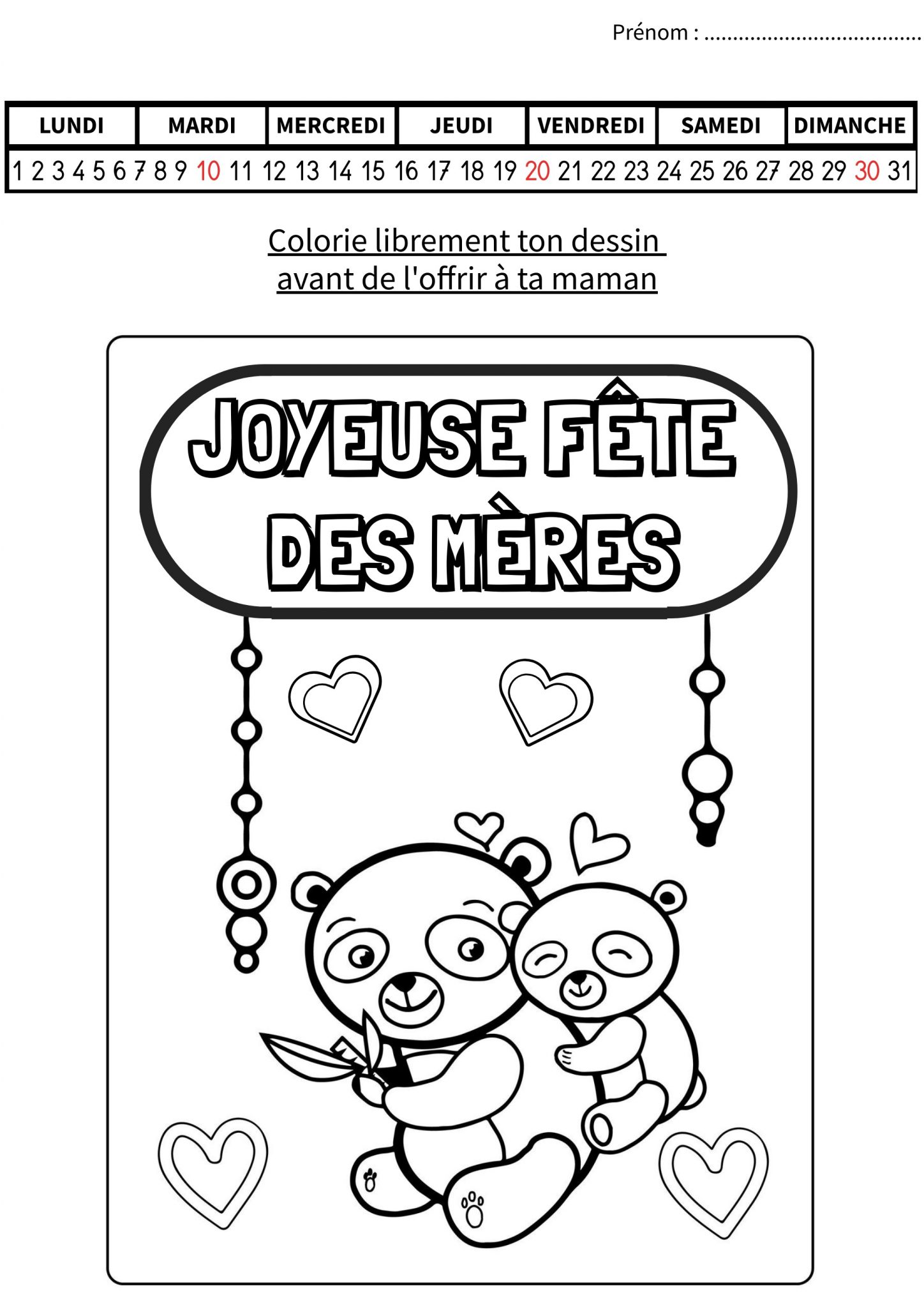 Coloriage la fête des mères - Découverte du Monde, Ecriture CE1, CE2 ...