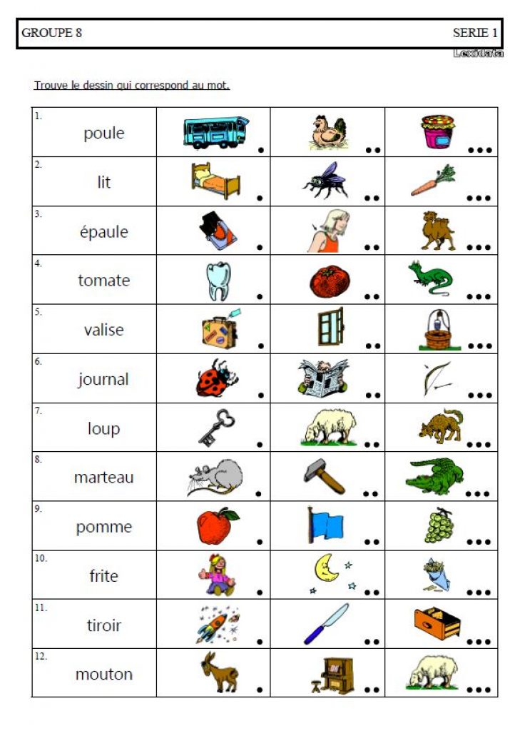 fiche lexidata Lecture de mots cp - CE1, CP, Grande Section - La Salle ...