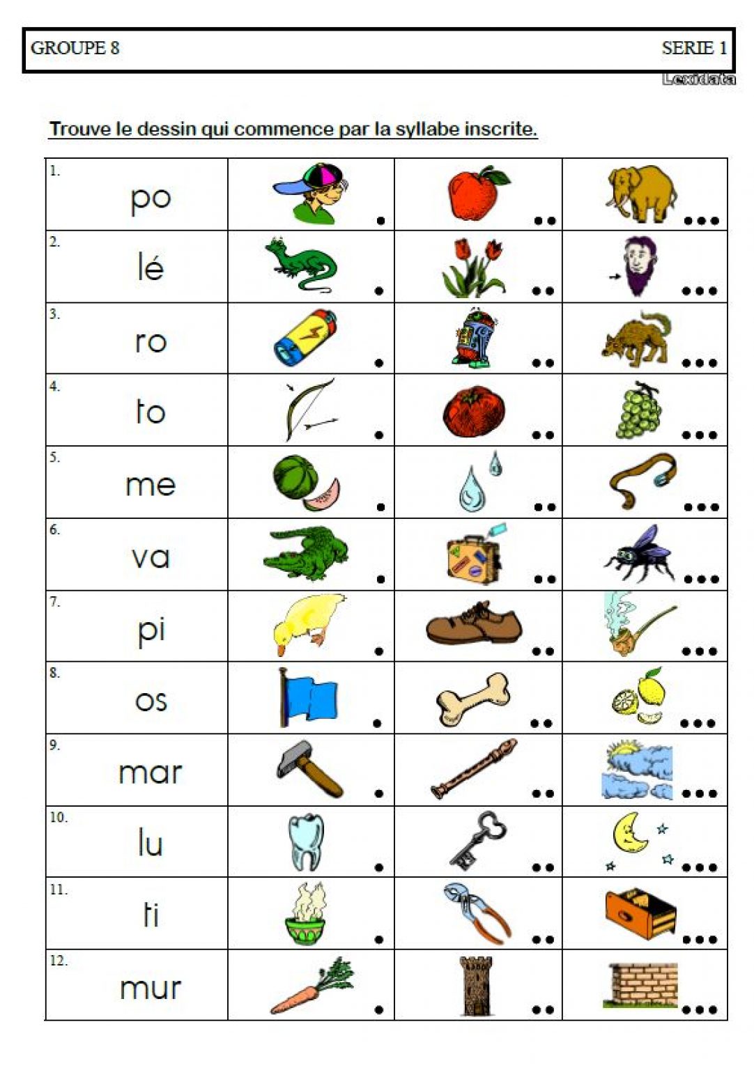 Fiche Lexidata Lecture De Syllabes CP Grande Section La Salle Des Fiche Lexidata Lecture De Syllabes CP Grande Section La Salle Des