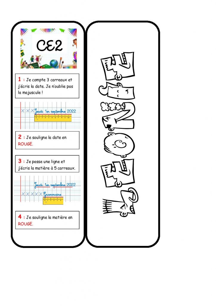Les marque-pages - CE2, Pour les enseignants - La Salle des Maitres