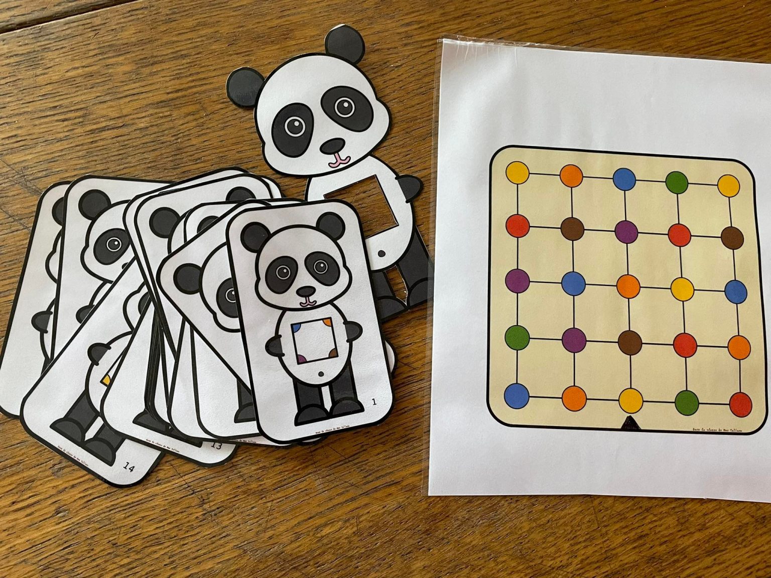 jeu structuration spatiale : le panda - Jeux, Mathématiques CP, Grande Section, Moyenne Section ...