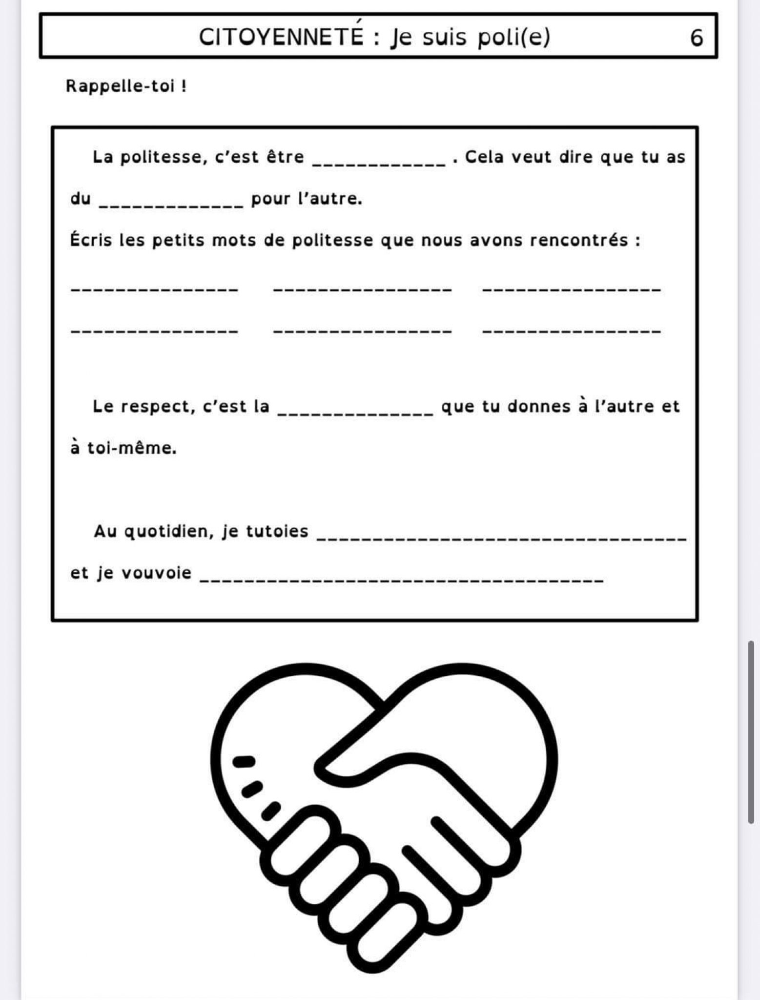 Activité citoyenneté : la politesse - Lecture CE1, CE2, CP - La Salle ...