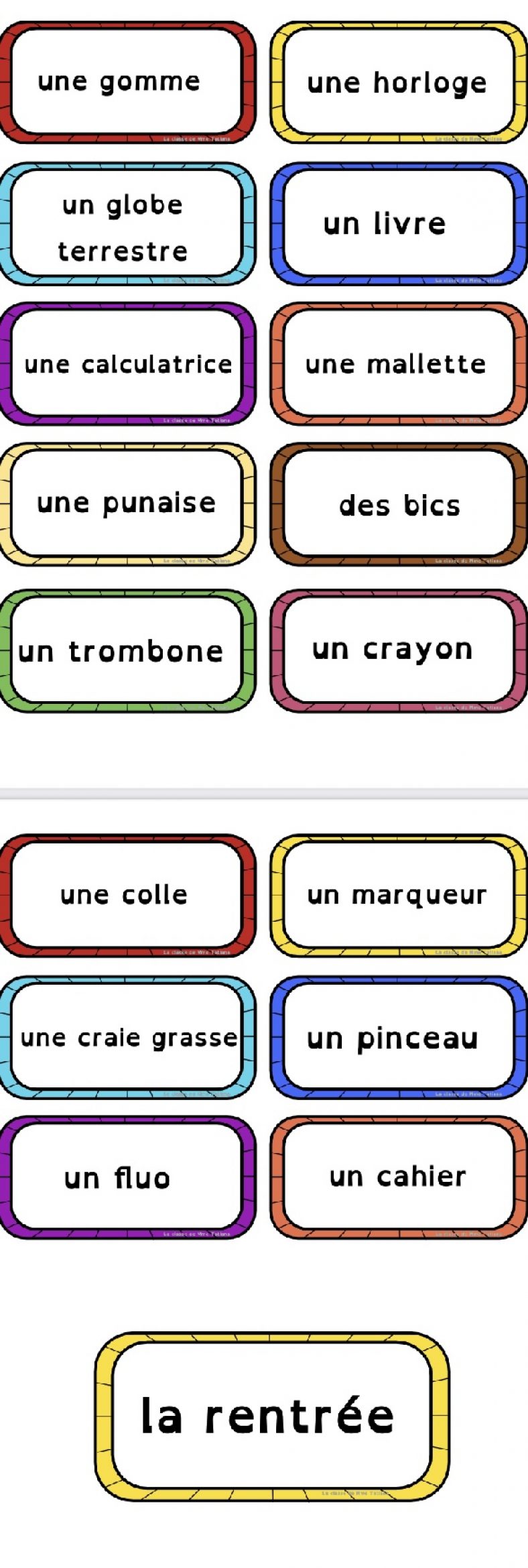 Mur de mots / vocabulaire / exercices - CP - La Salle des Maitres