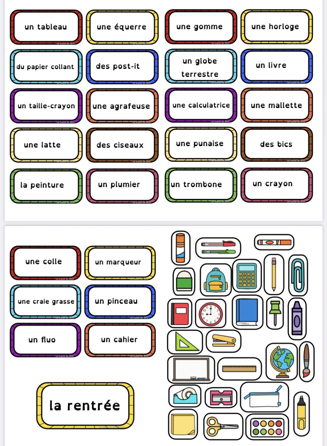 Mur de mots / vocabulaire / exercices - CP - La Salle des Maitres