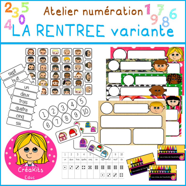 Atelier Numération LA RENTREE 1 variante - Mathématiques CP, Maternelle ...