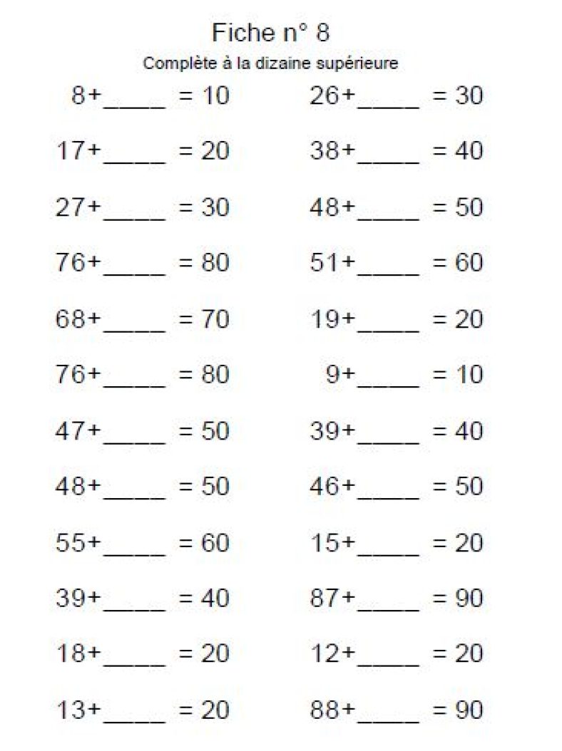 Cahier de 31 fiches de calcul CE1 + corrigé - Mathématiques CE1 - La ...