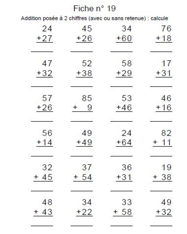 Cahier de 31 fiches de calcul CE1 + corrigé - Mathématiques CE1 - La ...