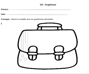 Graphisme rentrée - décorer le cartable - Grande Section, Maternelle ...