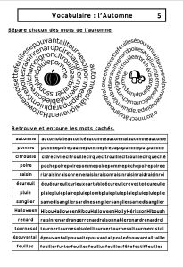 Mur de mots + exercices de vocabulaire AUTOMNE - Lecture CP, CE1 - La ...