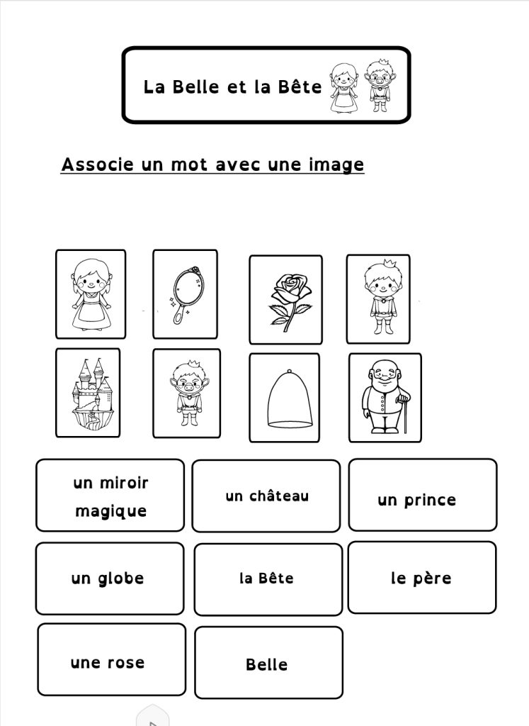 Activité sur la Belle et la Bête - Lecture CE1, CP, Divers - La Salle ...