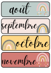 Décor Classe | Rainbow Boho | Calendrier Nombres Affiches modifiable ...
