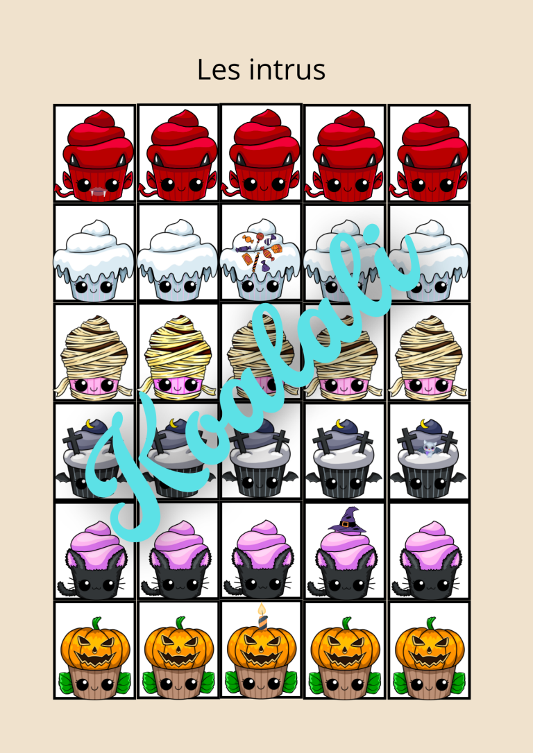 Trouves l'intrus - Thème Halloween. - Mathématiques Grande Section ...