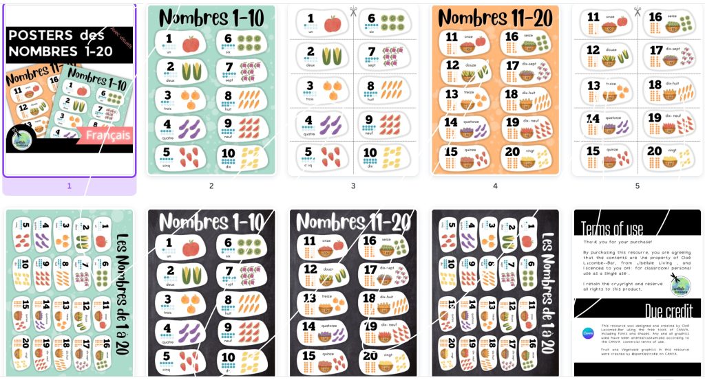 Affiche des Nombres de 1-20, Décor - Mathématiques CE1, CP, Grande ...