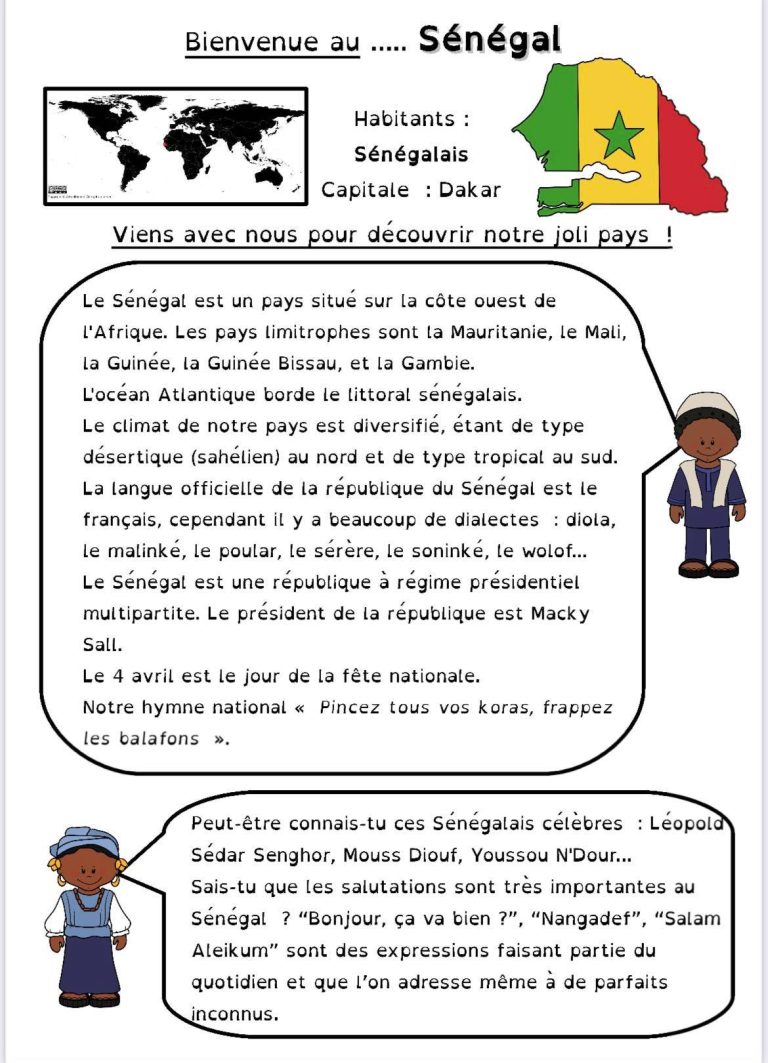 Tour du Monde : le Sénégal - Geographie CE1, CP - La Salle des Maitres