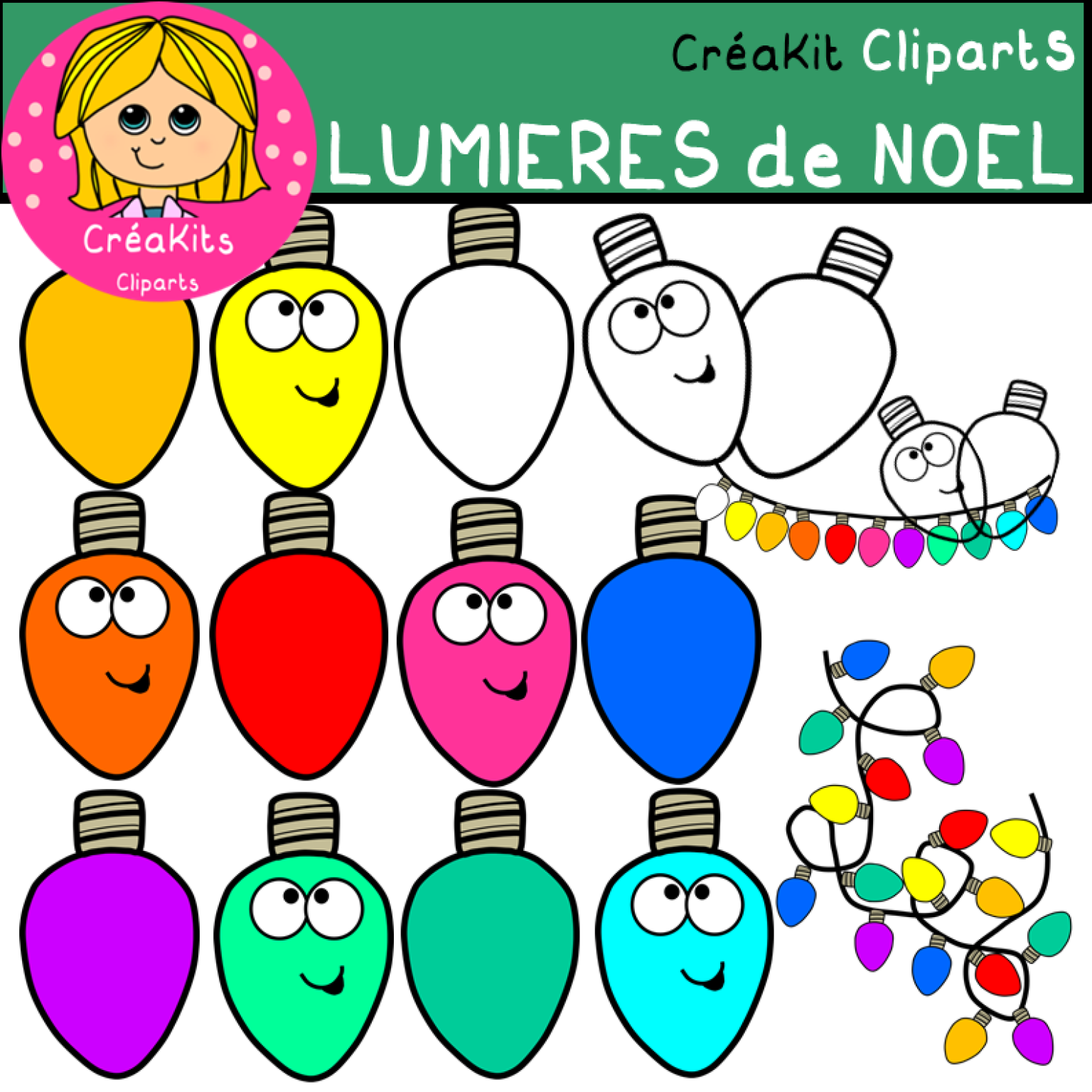 CréaKit Cliparts LES LUMIERES de NOEL - Lecture, Mathématiques Pour les ...